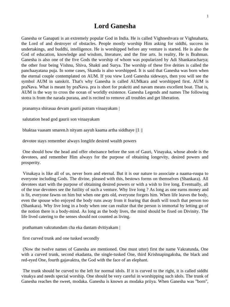 How To Understand Lord Ganesha | PDF