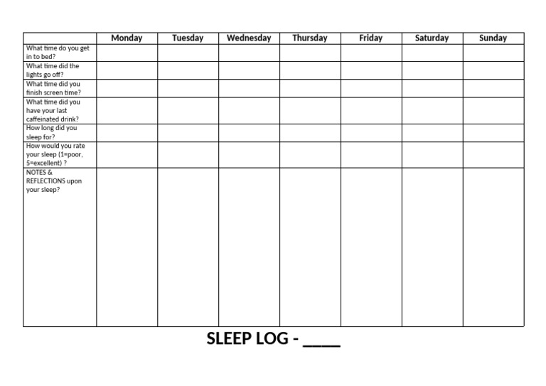 Sleep Log | PDF