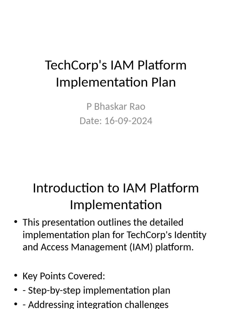 TechCorp IAM Implementation Plan | PDF