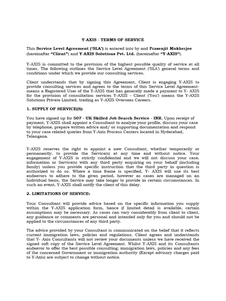 507 JSS - UK Skilled Worker Visa - INR - Sample Agreement | PDF ...