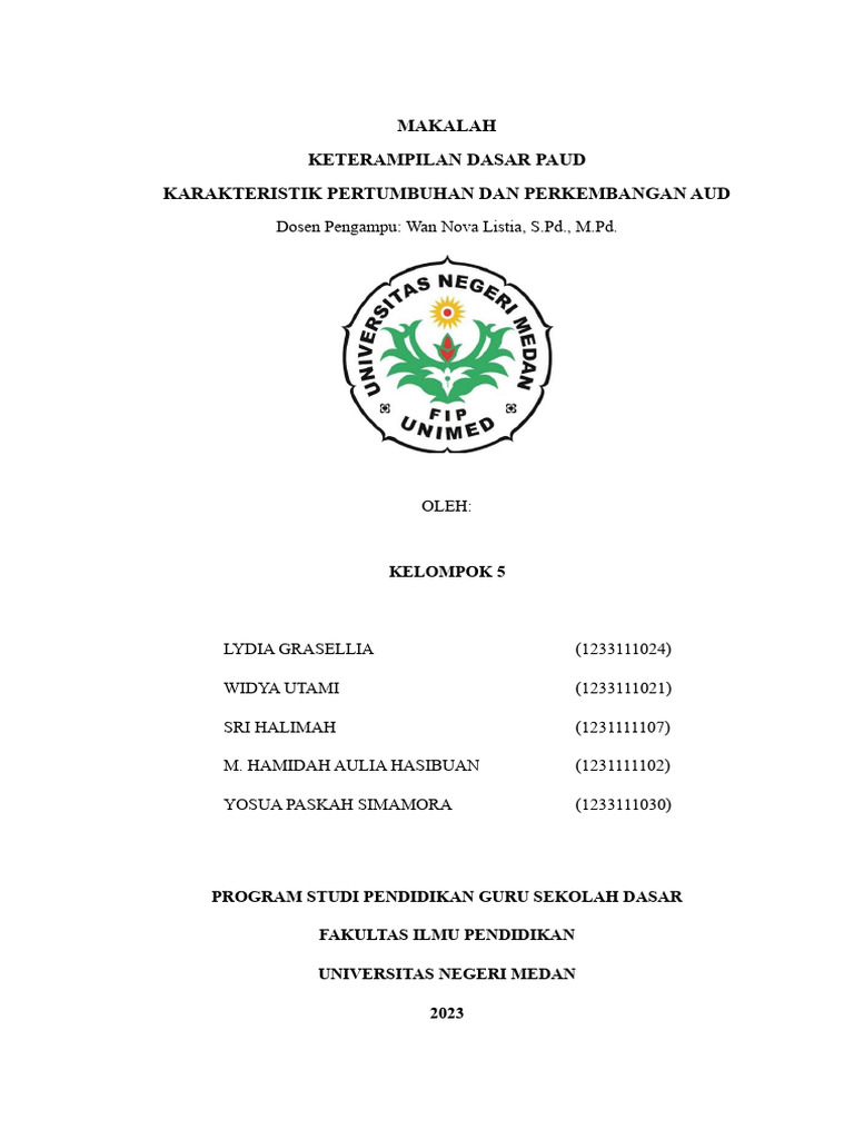 Makalah Kelompok 5 - PAUD | PDF