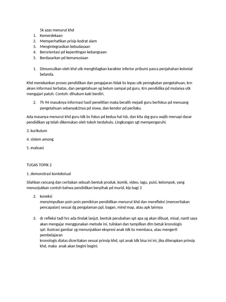 5k Azas Menurut KHD | PDF