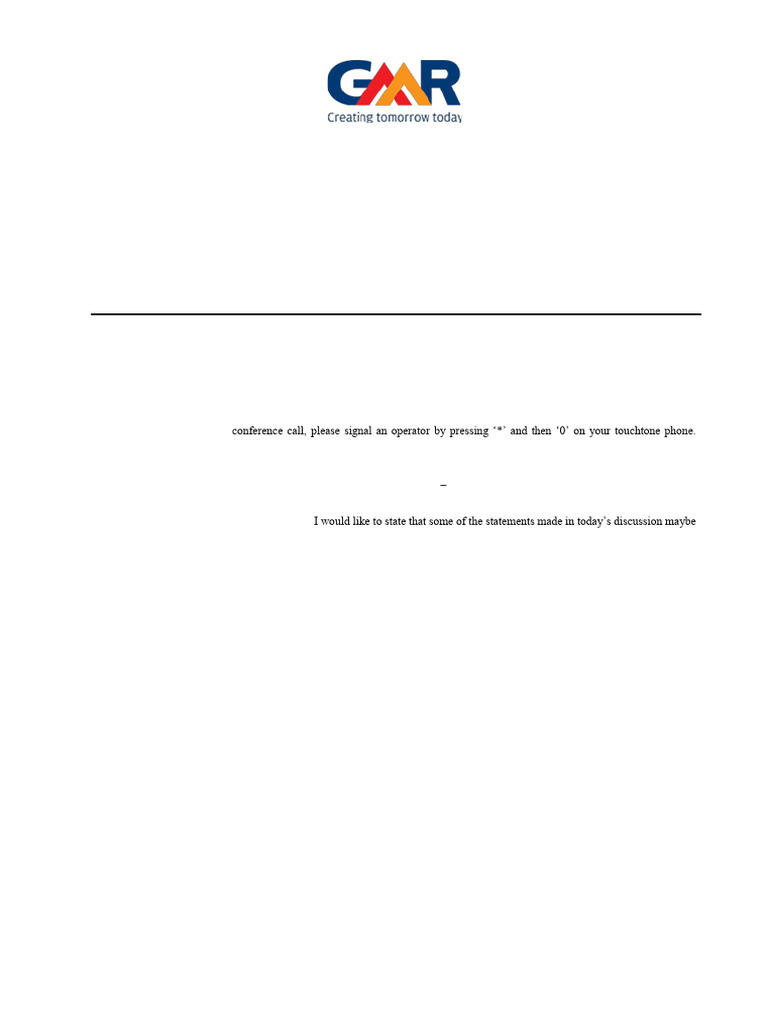 GMR Airports Infra-Q1FY24 Concall Transcript | PDF