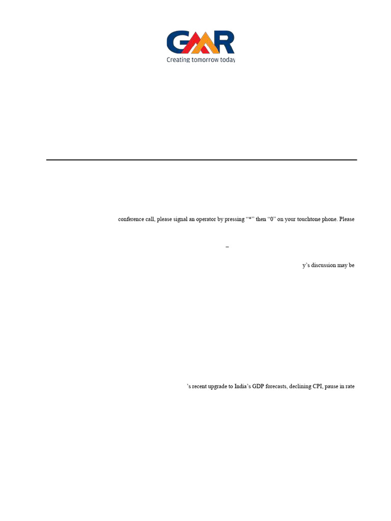 GMR Airports Infra-Q2FY24 Concall Transcript | PDF