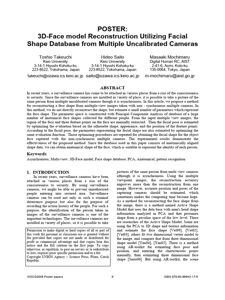3D-Face Model Reconstruction Utilizing Facial | PDF | Texture Mapping | Technology & Engineering