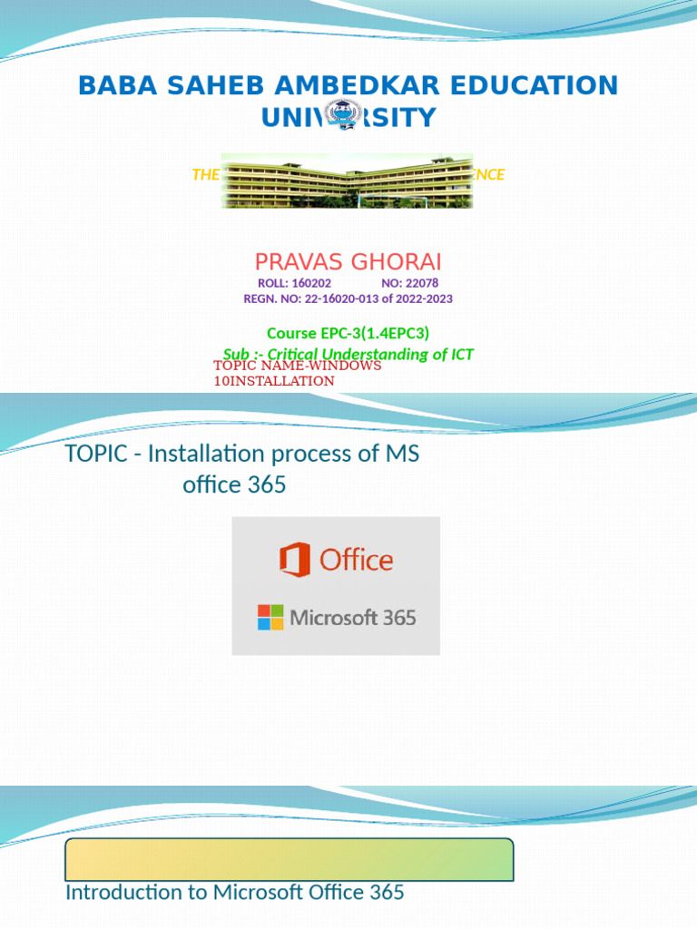 PRAVAS GHORAI Installation of MS Office 365 | PDF