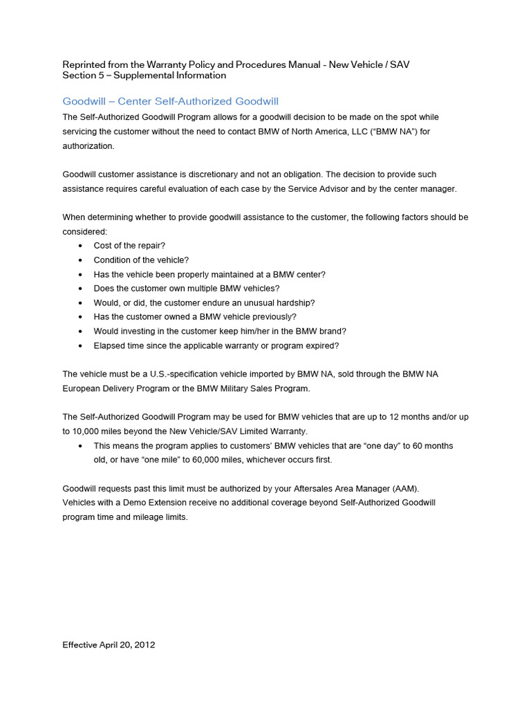 Goodwill - BMW | PDF