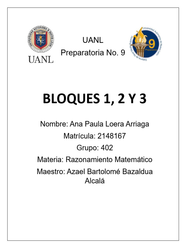 Bloques 1, 2 Y 3: Uanl Preparatoria No. 9 | PDF