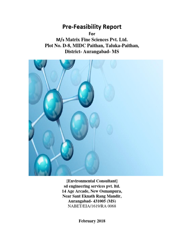 Pre - Feasibility Report - Matrix Fine Sciences - Stearic Acid | PDF