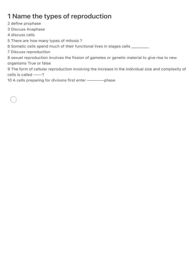 1 Name The Types of Reproduction 2 | PDF