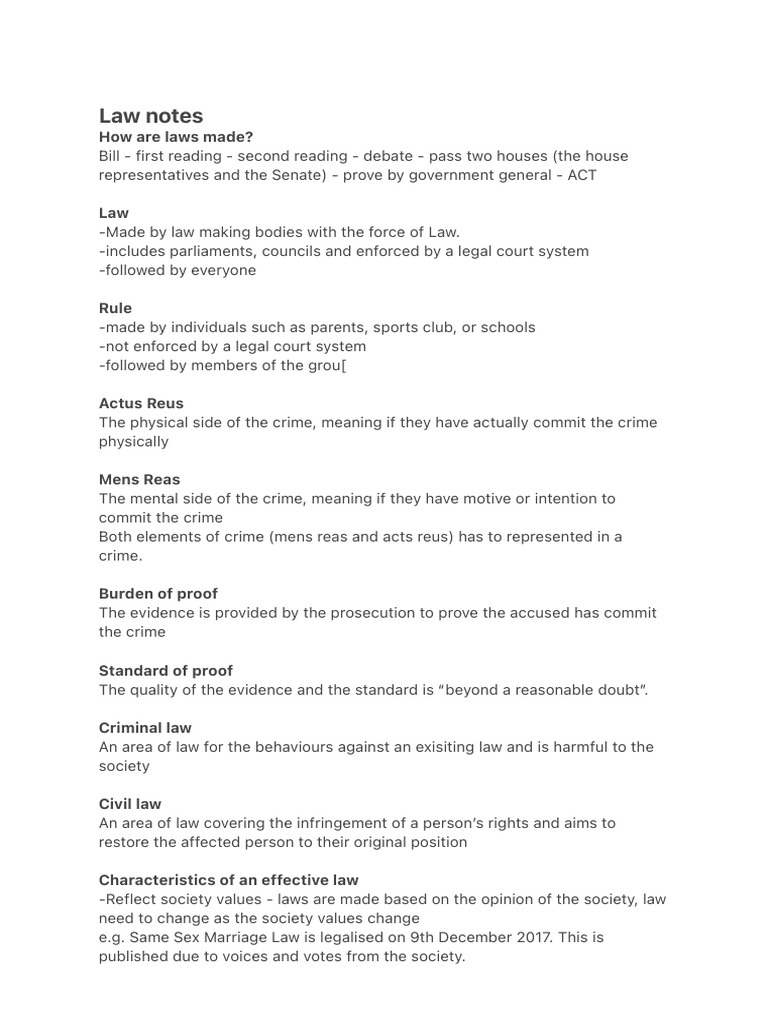 Law Notes | PDF