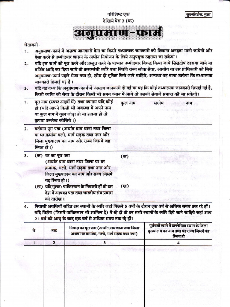 Police Verification Form | PDF