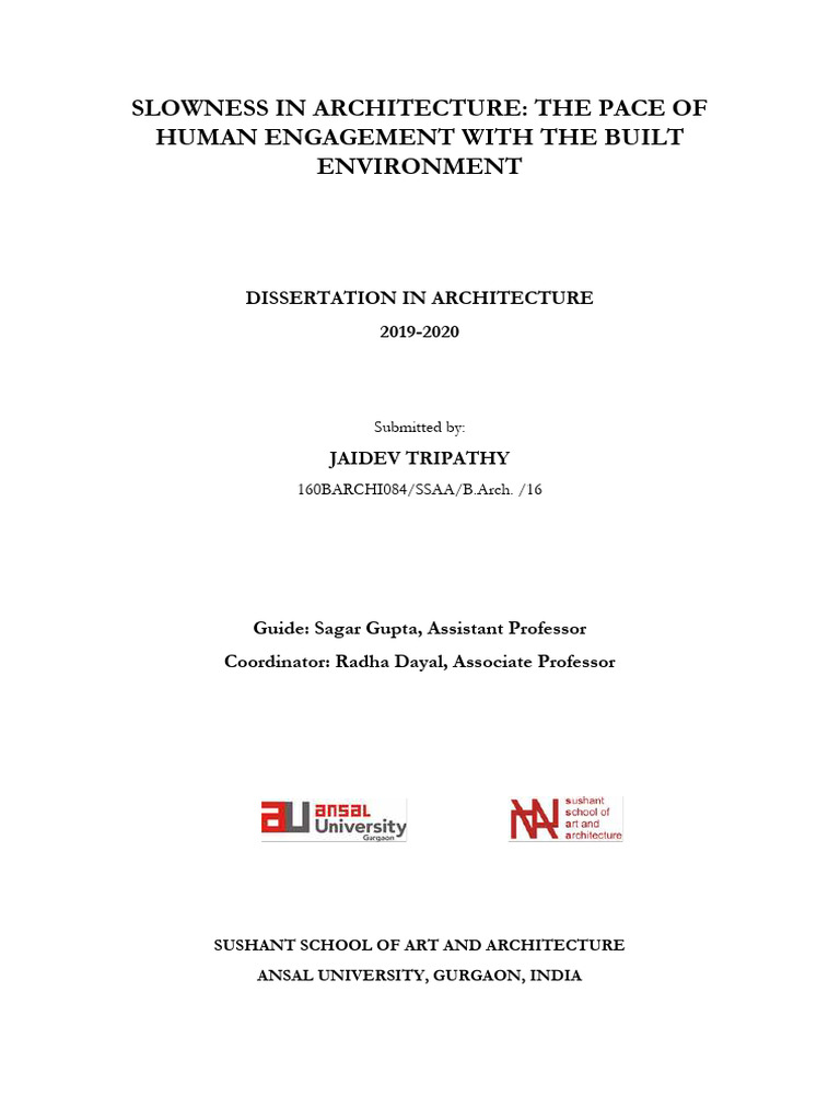 Dissertation in Architecture | PDF