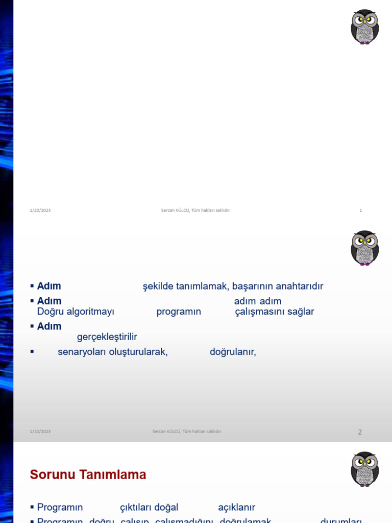 Bolum 01 Algoritmalar | PDF