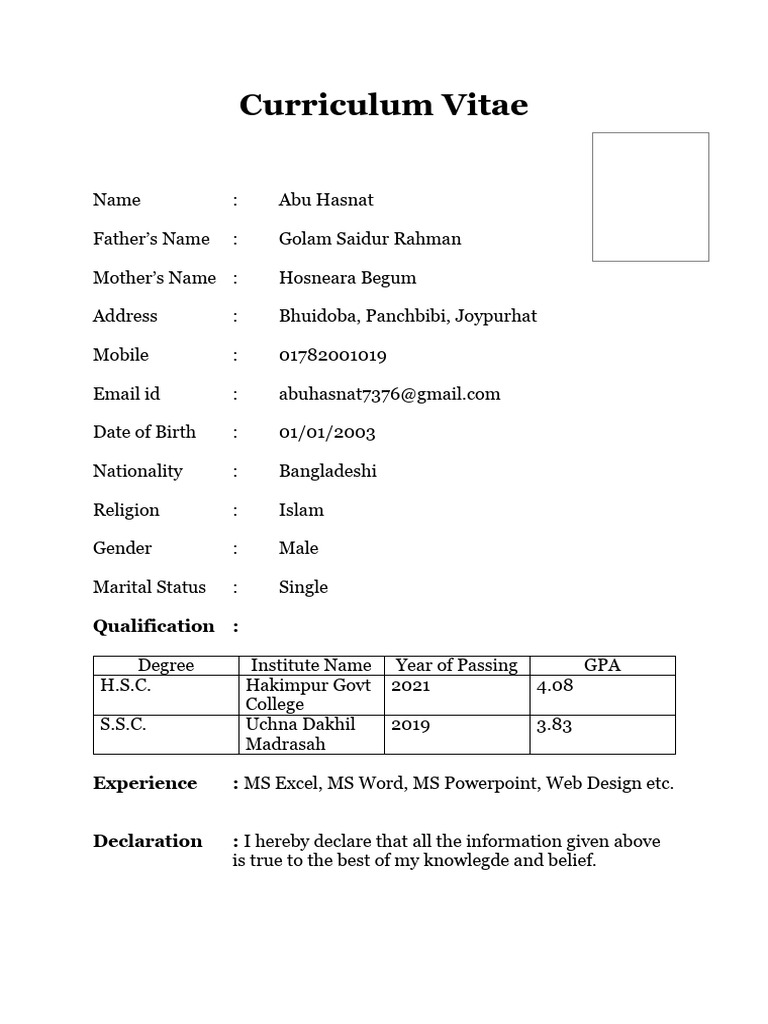 Hasnat's CV | PDF