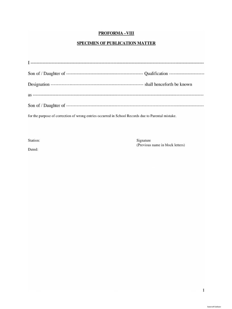 Specimen of Publication Matter | PDF