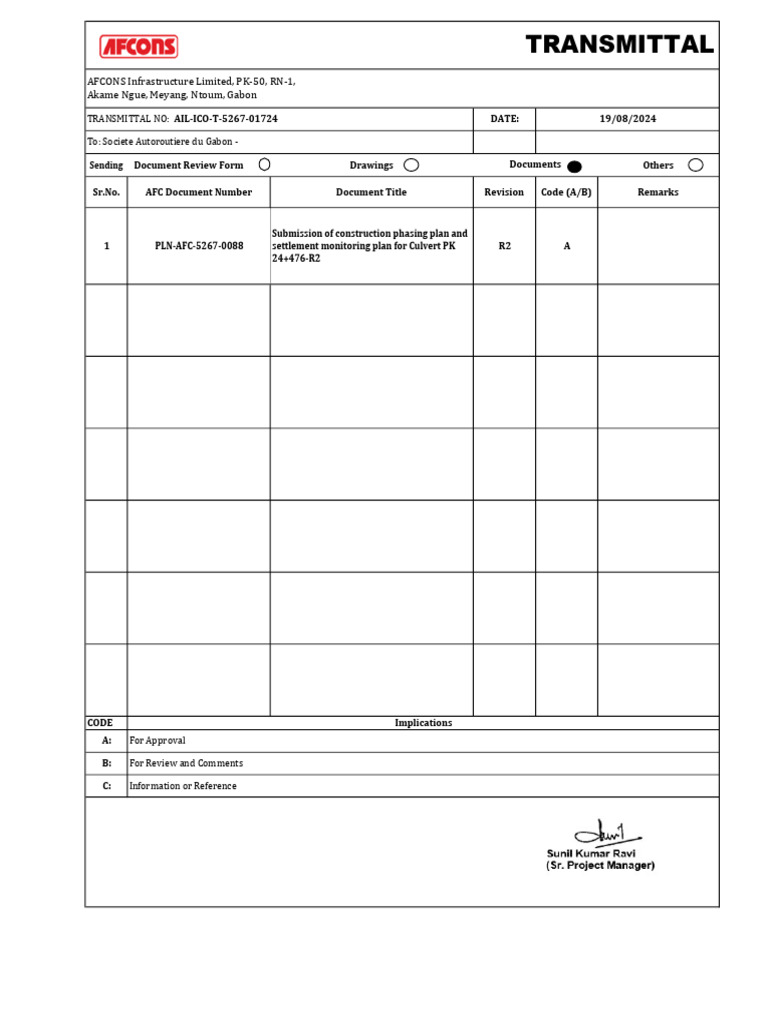Construction Phasing AIL-ICO-T-5267-01724 | PDF | Civil Engineering