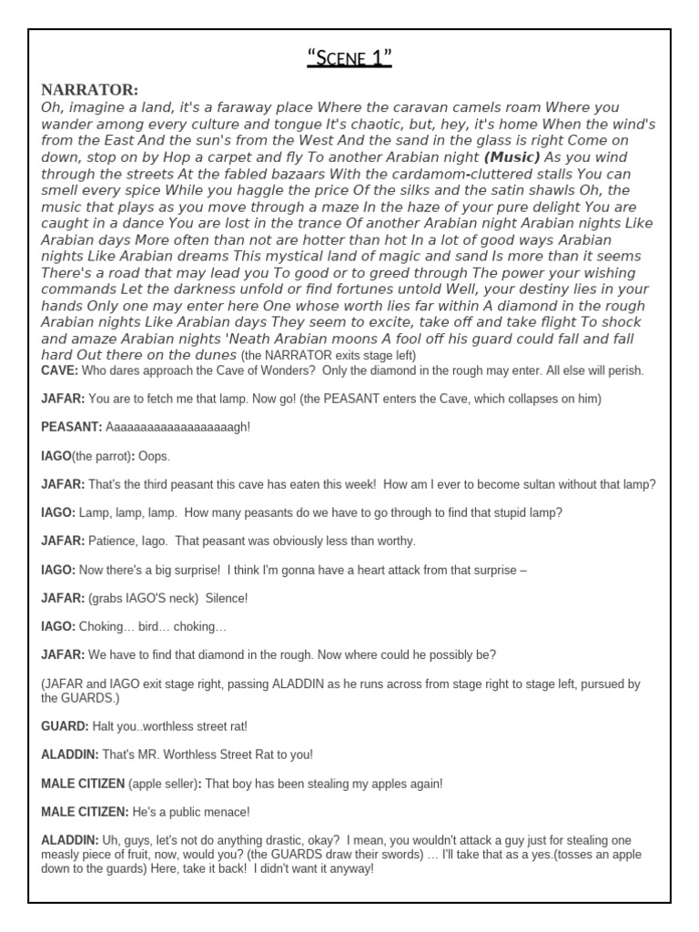 Aladdin Script | PDF