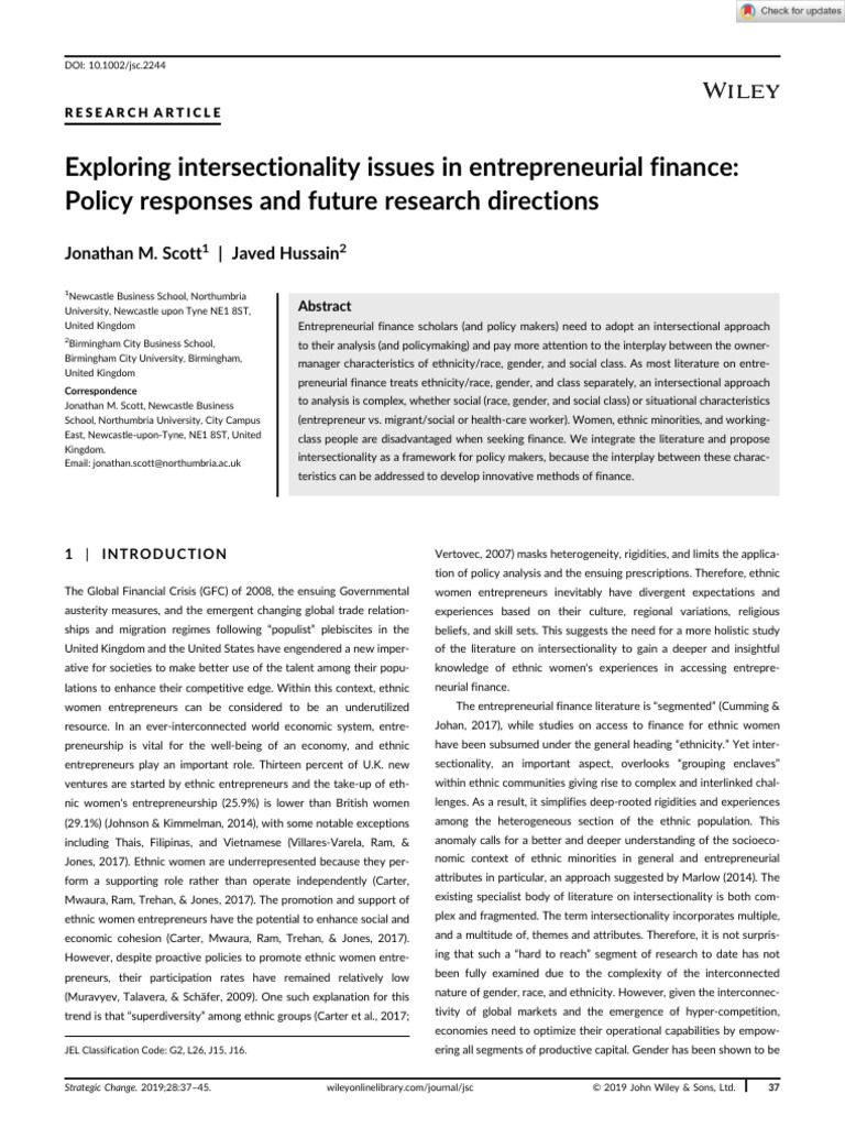Scott Et Al (2019) Exploring Intersectionality Issues in ...