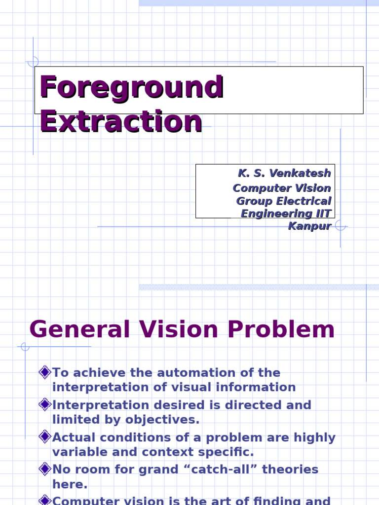 Foreground Extraction | PDF | Computer Vision | Principal Component Analysis