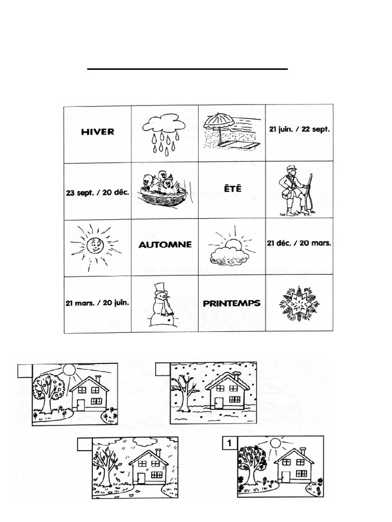 Fiches Dexercices Sur Les Saisons | PDF