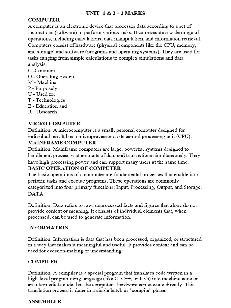 aoc 1 & 2 unit notes | PDF