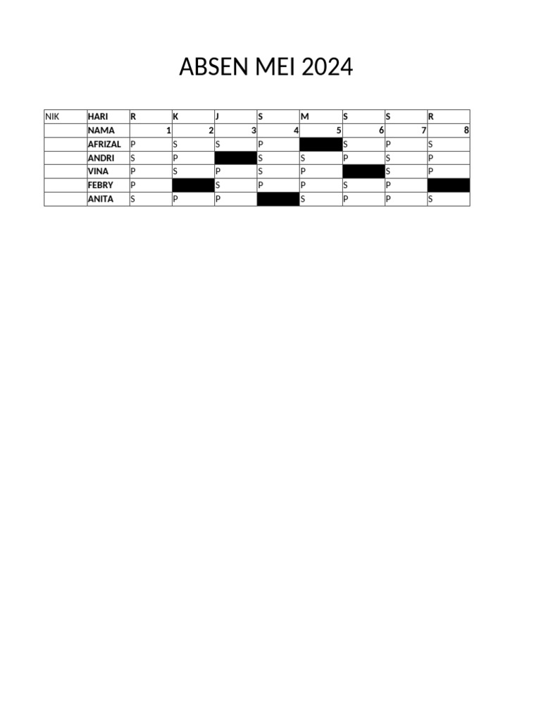 Absen Mei | PDF