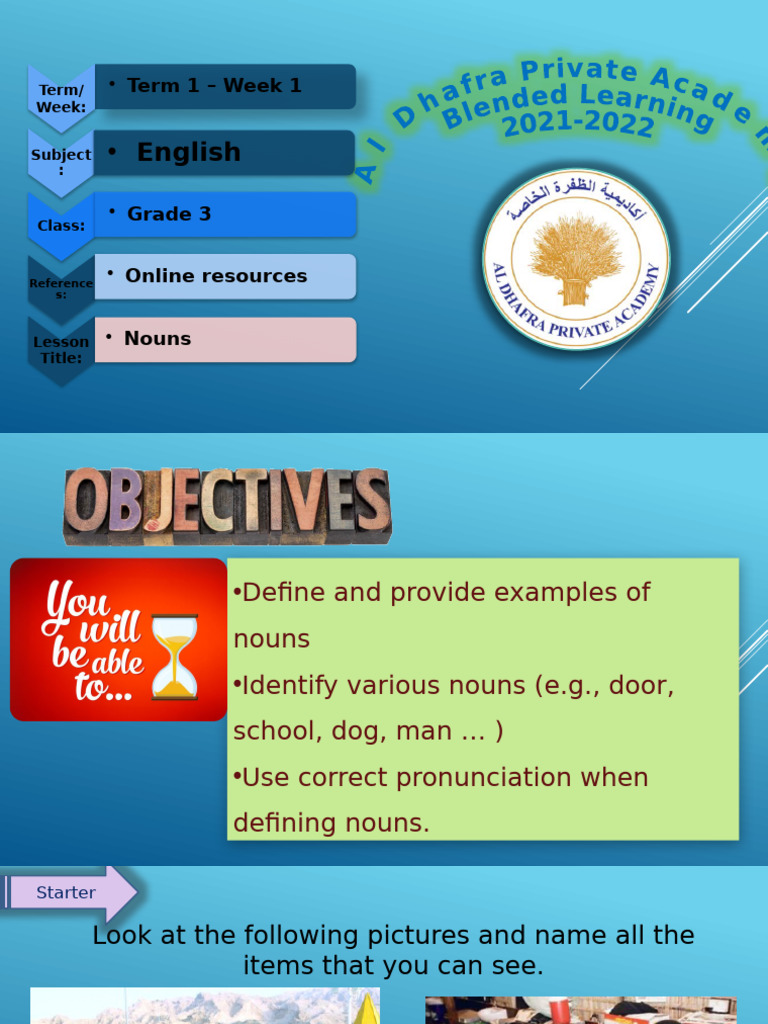 English - Day 2-Week 1 - Nouns | PDF