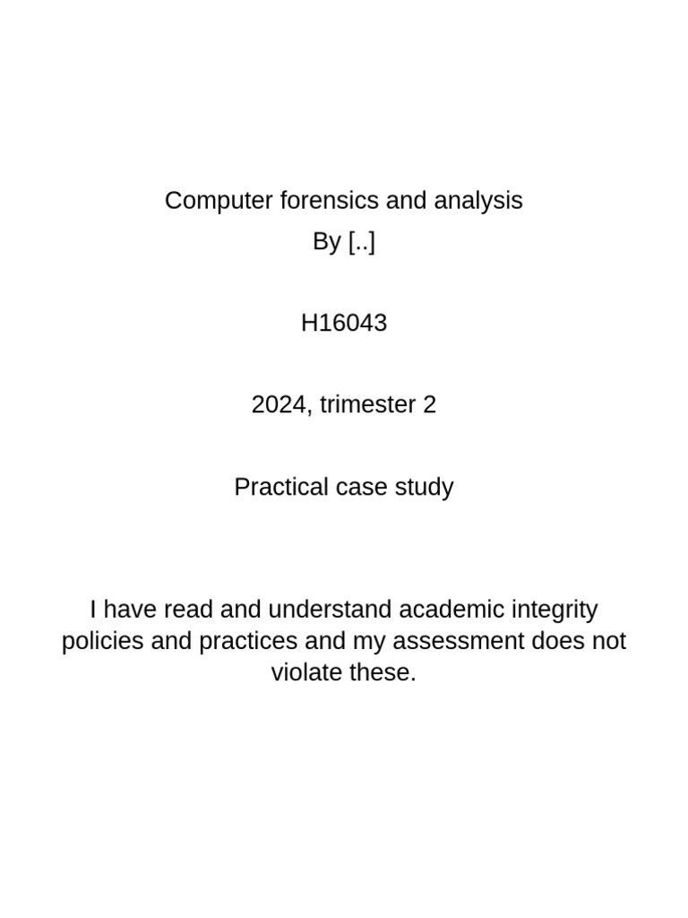 Computer Forensics and Analysis | PDF