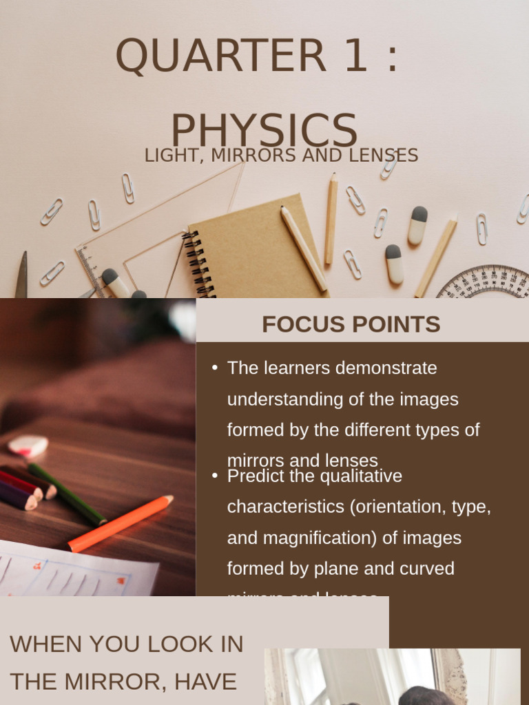 Light, Mirror and Lenses | PDF | Reflection (Physics) | Art