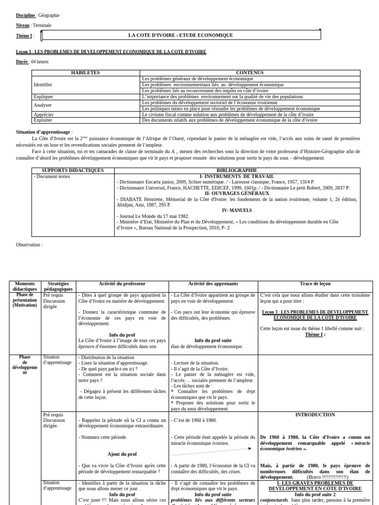 Geo l3 Problemes de DVPT Eco | PDF