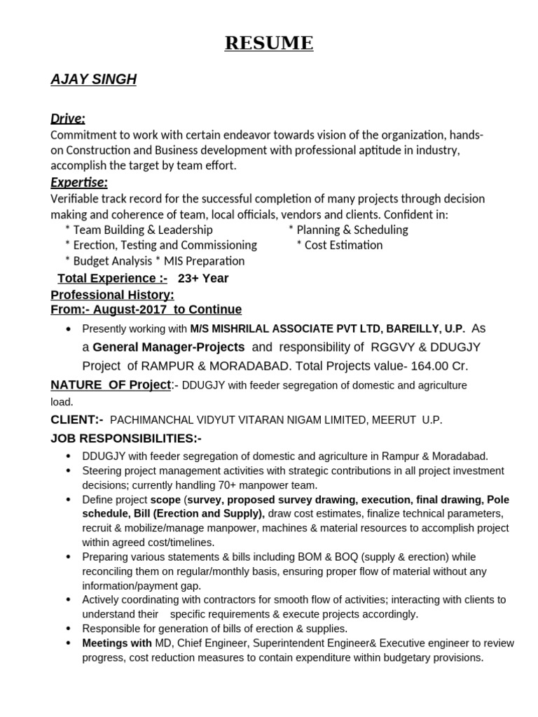 15303539566resume Ajay | PDF