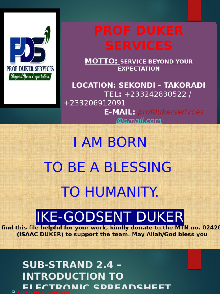 Prof Duker - Basic 8 - Ms Excel | PDF