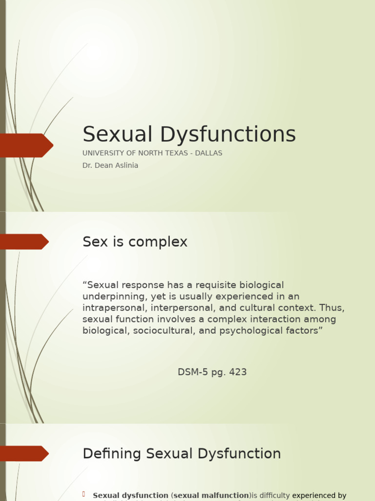 Sexual Dysfunctions Presentation | PDF
