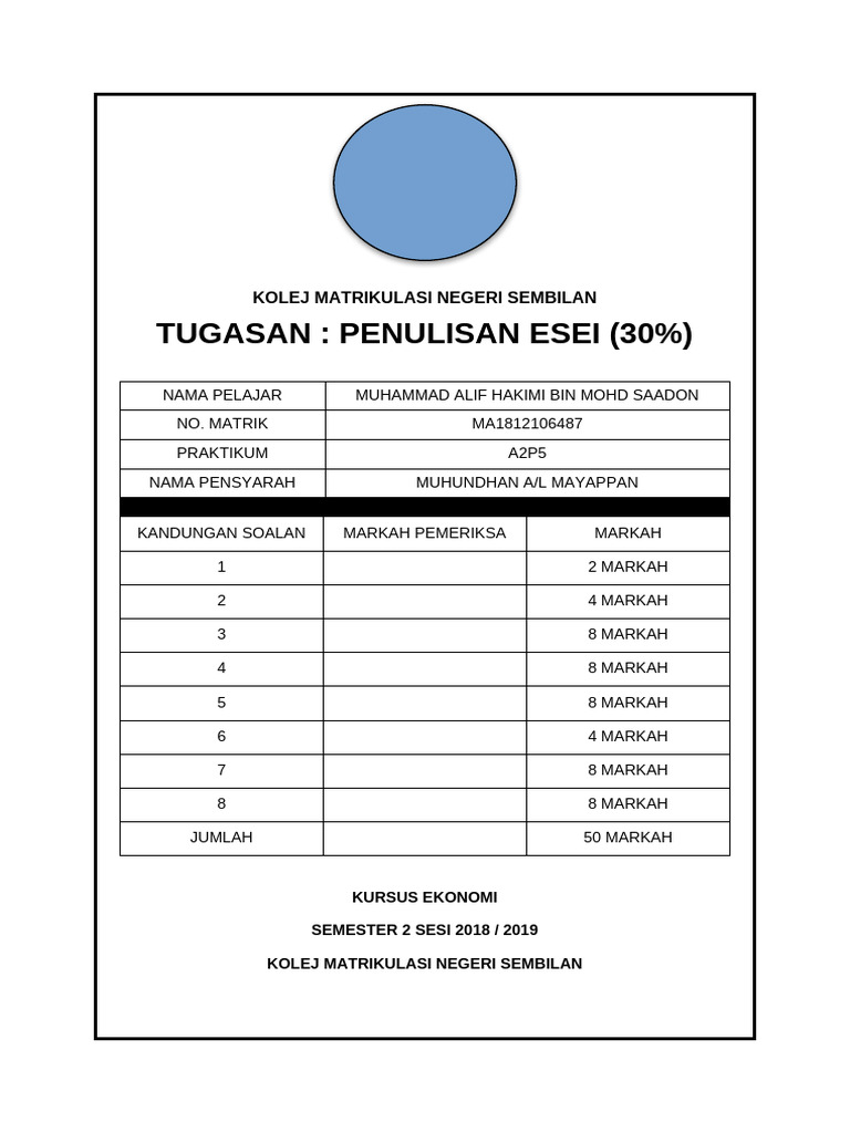 Ekonomi Penulisan Esei | PDF
