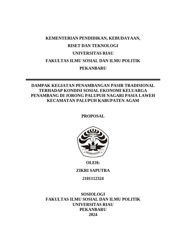 Proposal Sempro Zikri | PDF