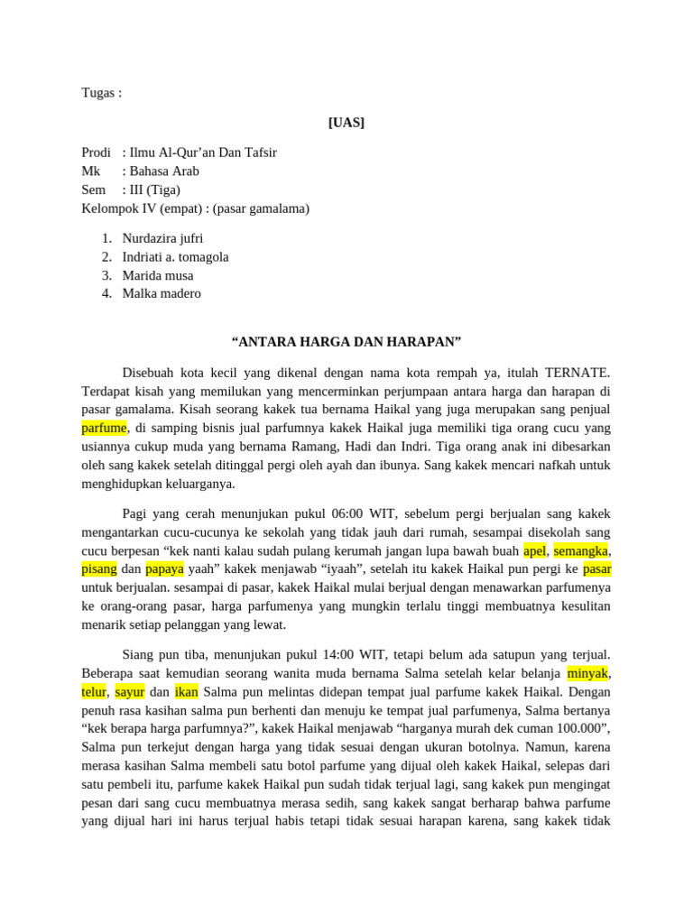 Wacana K.4 (Pasar Gamalama) | PDF
