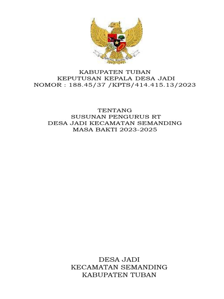 SK RT Desa Jadi 2023-2025 | PDF