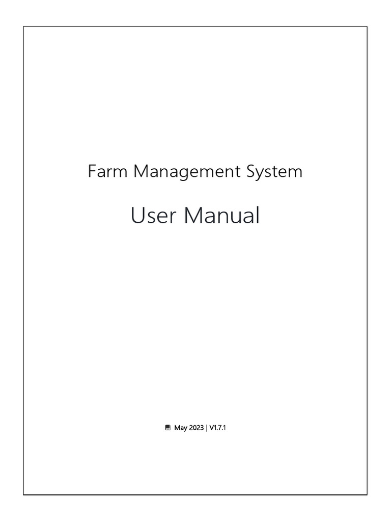 Farm Management System v1.7.1 - SVEA - Clean-20230601 | PDF