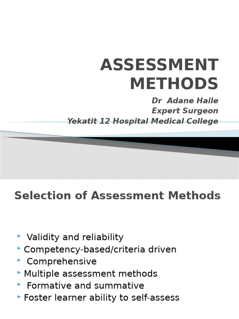Assessment Methods | PDF