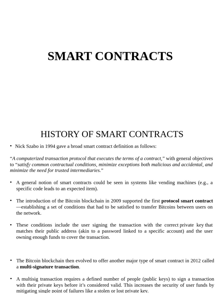 Smart Contracts | PDF