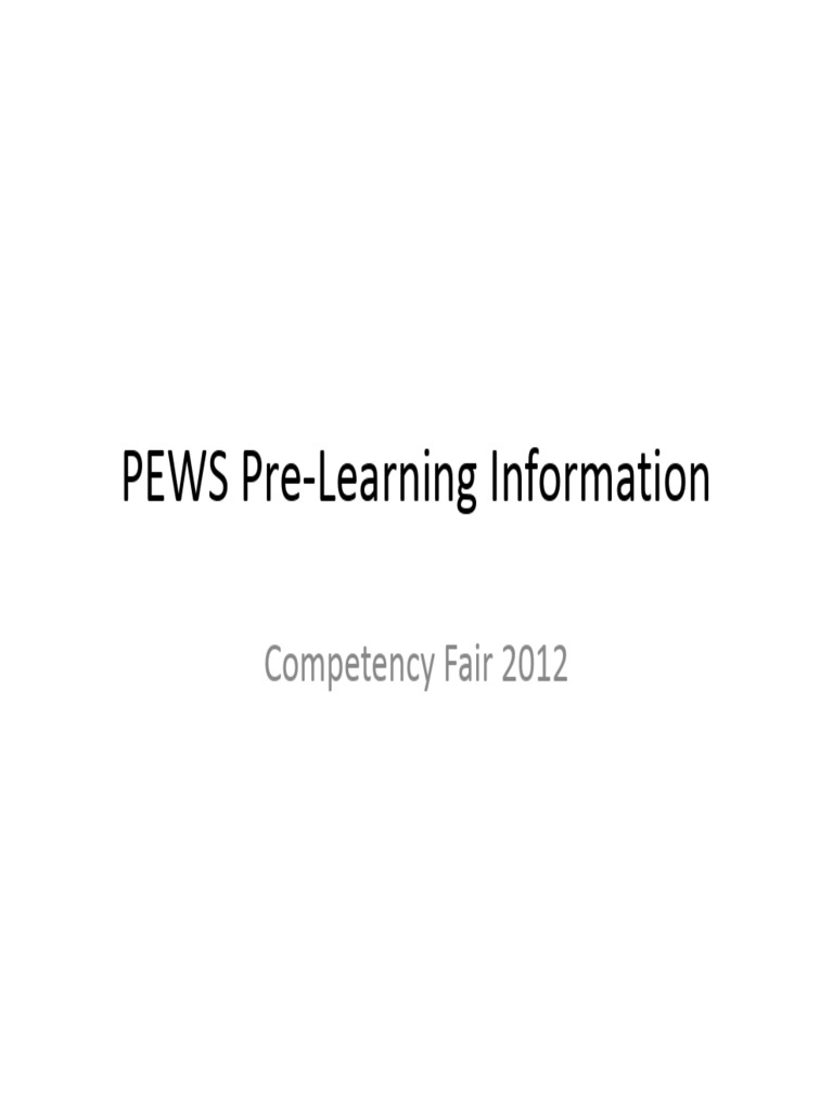 Pews Pre Learning Module | PDF