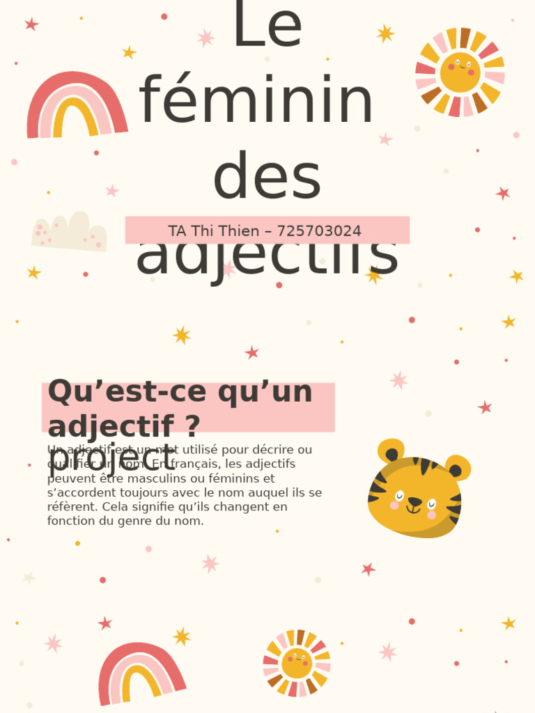 Le Féminin Des Adjectifs | PDF