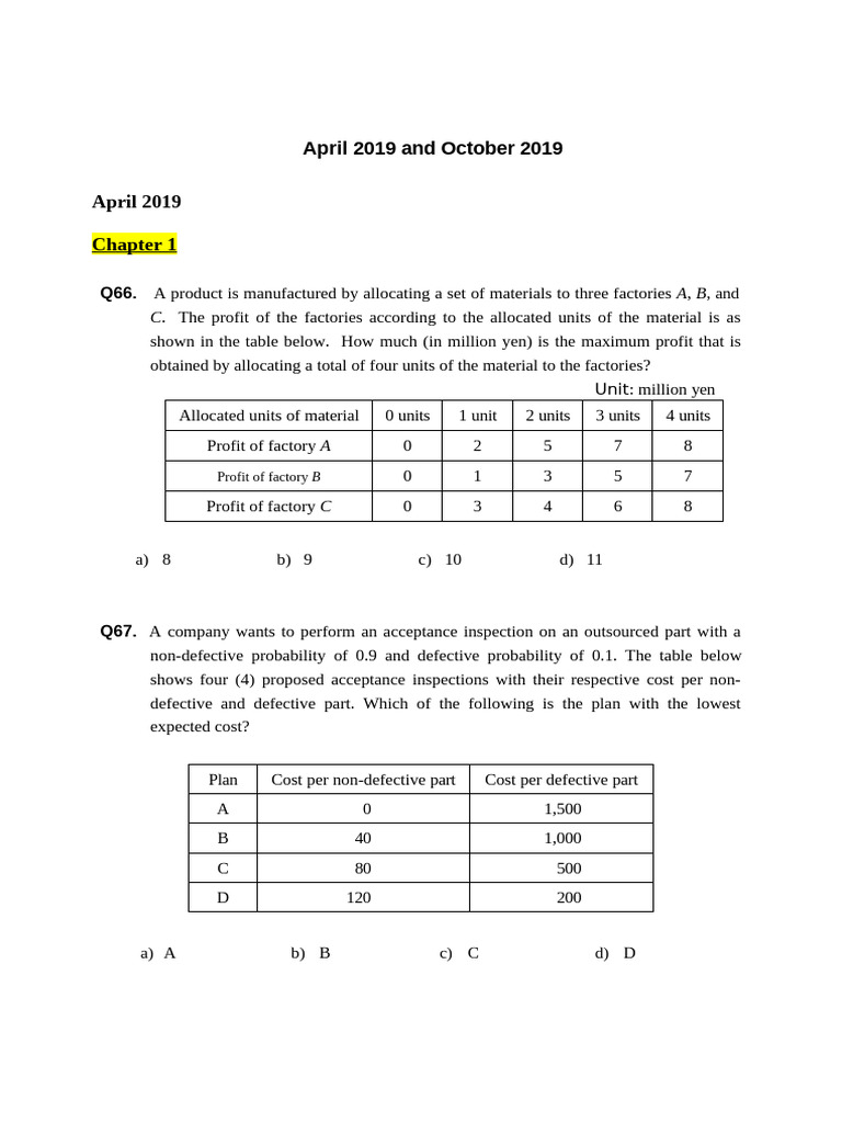 ITPEC Old Questions For 2019 - S - A | PDF