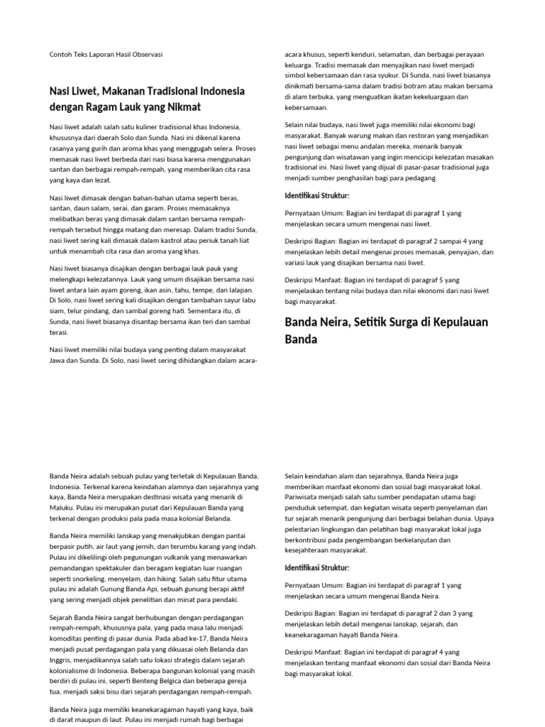 Contoh Teks Laporan Hasil Observasi-WPS Office | PDF