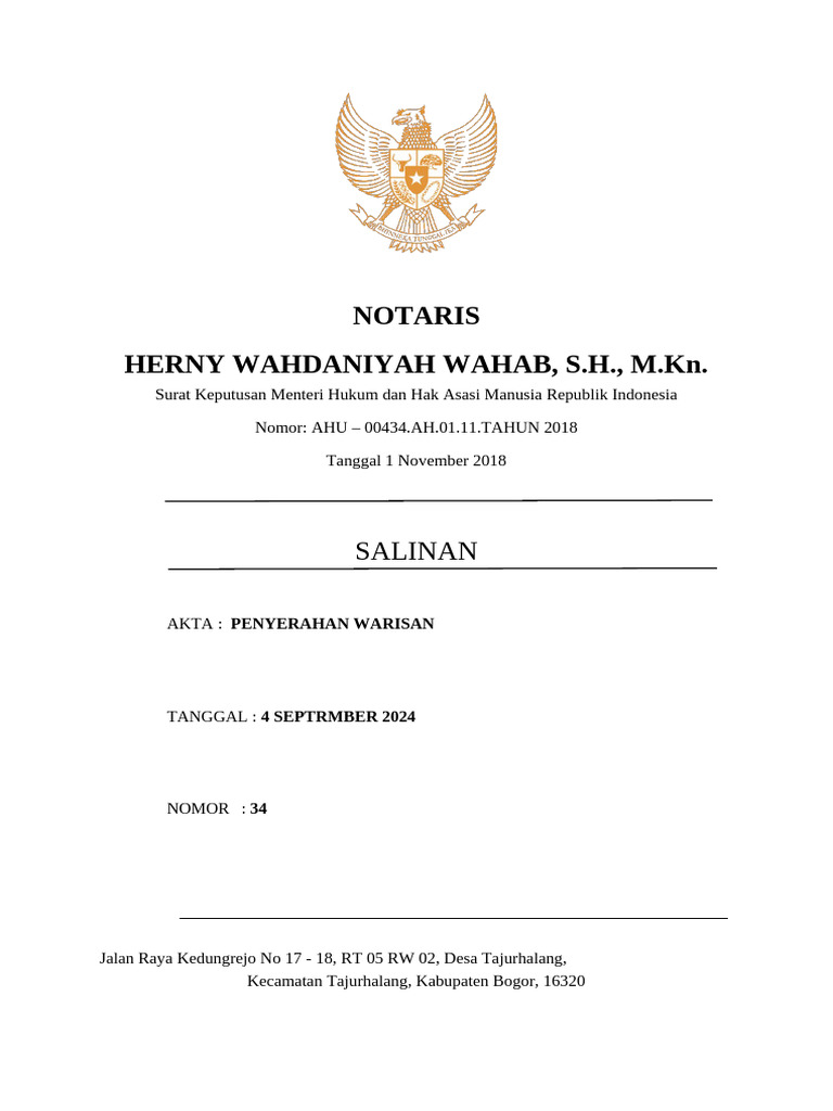 Cover Akta Notaris 234 Eee | PDF