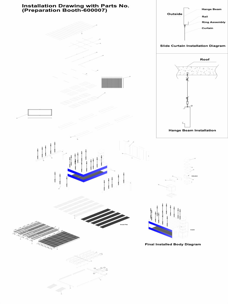 Installation Drawing For Preparation Booth-600007 (2406) | PDF