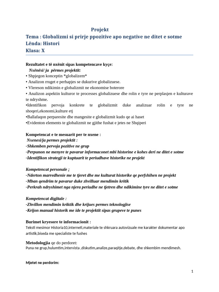 Plan Projekt X Fatjola | PDF