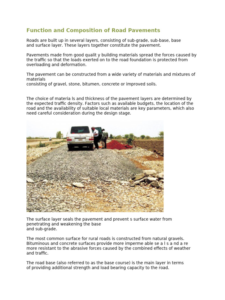 Function and Composition of Road Pavements | PDF | Road Surface ...