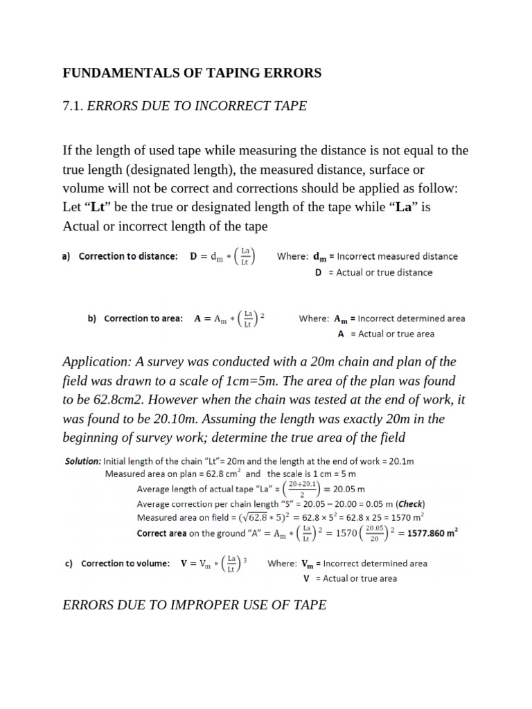Fundamentals of Taping Errors | PDF
